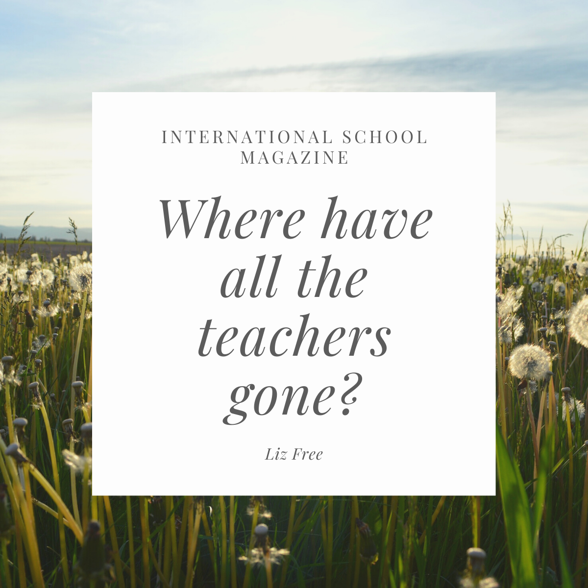 Where Have all the Teachers Gone? – “Great leaders inspire greatness in ...